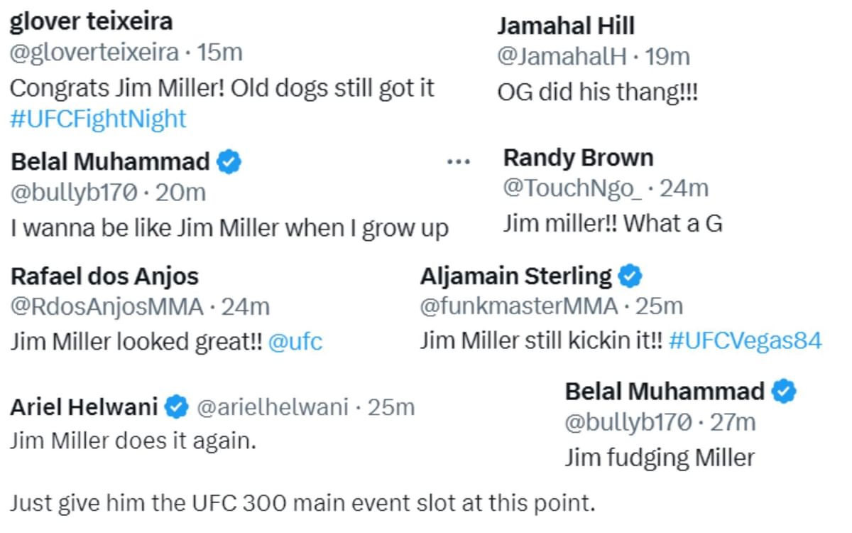 JIm Miller UFC 300: "Old dogs still got it" - MMA world reacts as 40 ...