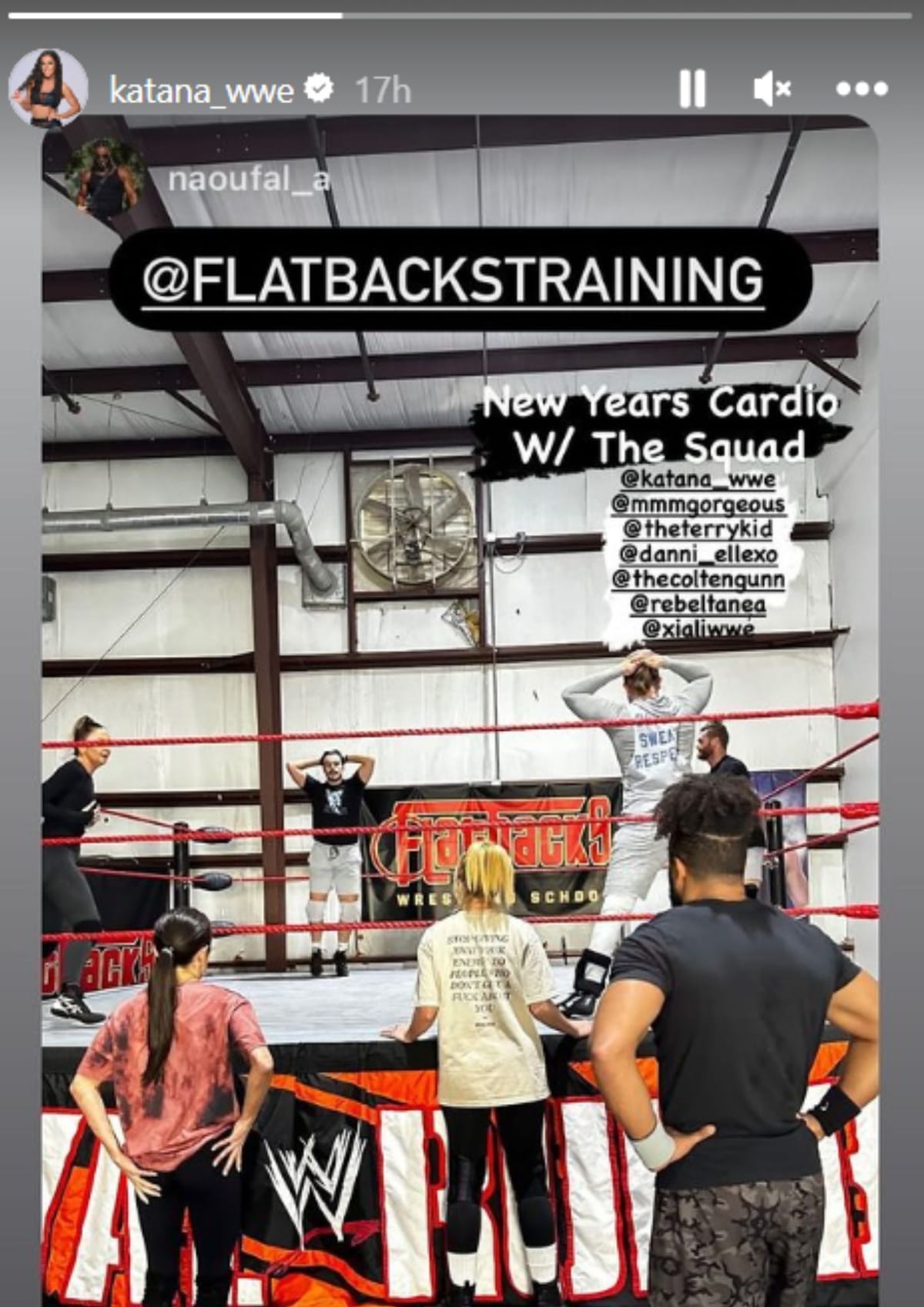 [PHOTO] WWE champion Katana Chance trains with AEW star