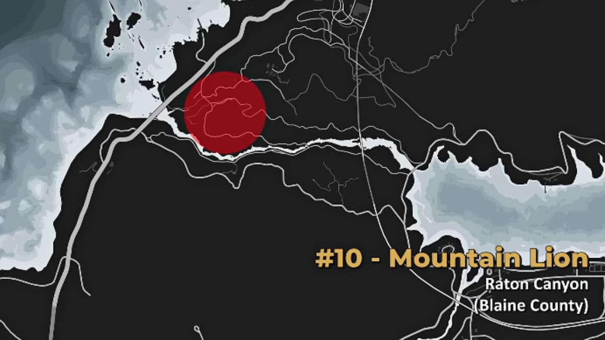 All GTA Online animal locations on the map