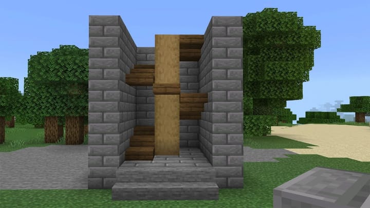 How to make a spiral staircase in Minecraft