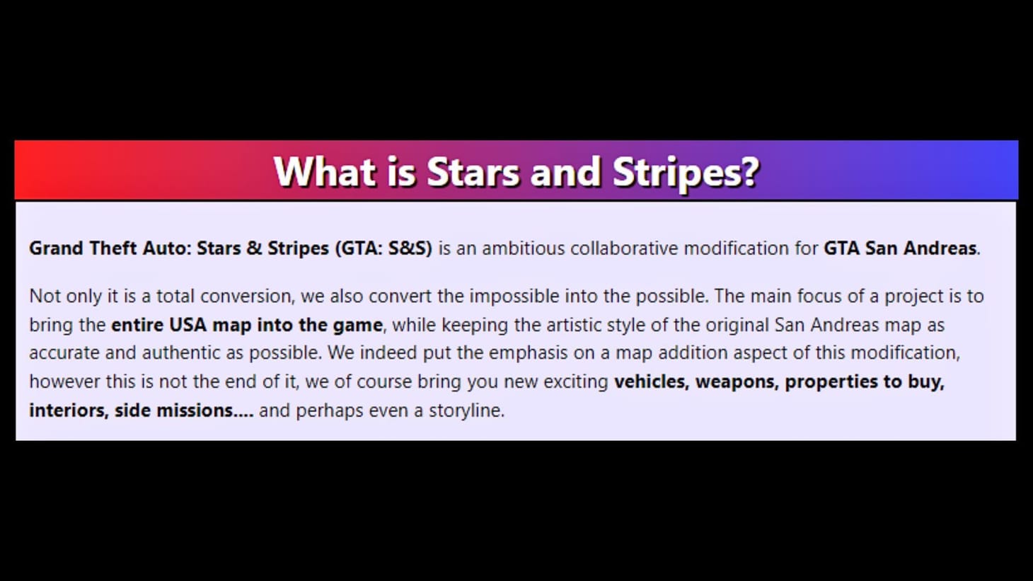 "GTA 7 in 3D Era": GTA Stars and Stripes mod for GTA San Andreas ...