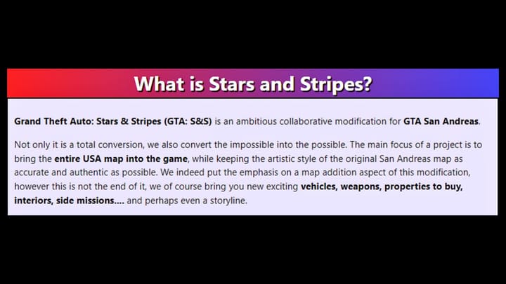 "GTA 7 in 3D Era": GTA Stars and Stripes mod for GTA San Andreas ...