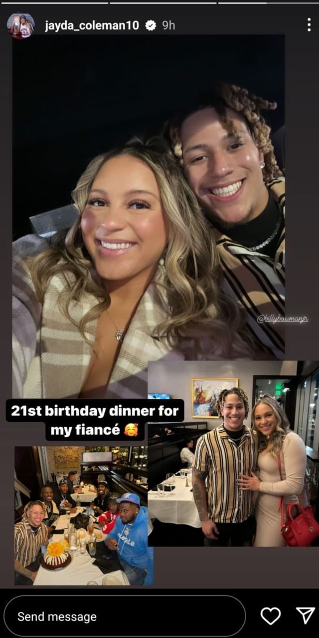 Billy Bowman Jr.’s fiancé Jayda Coleman wishes Oklahoma DB on his ...