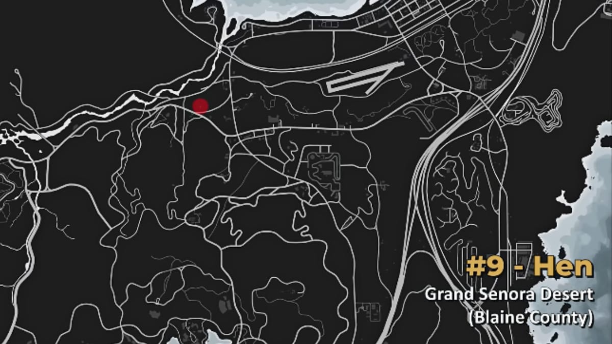 All GTA Online animal locations on the map