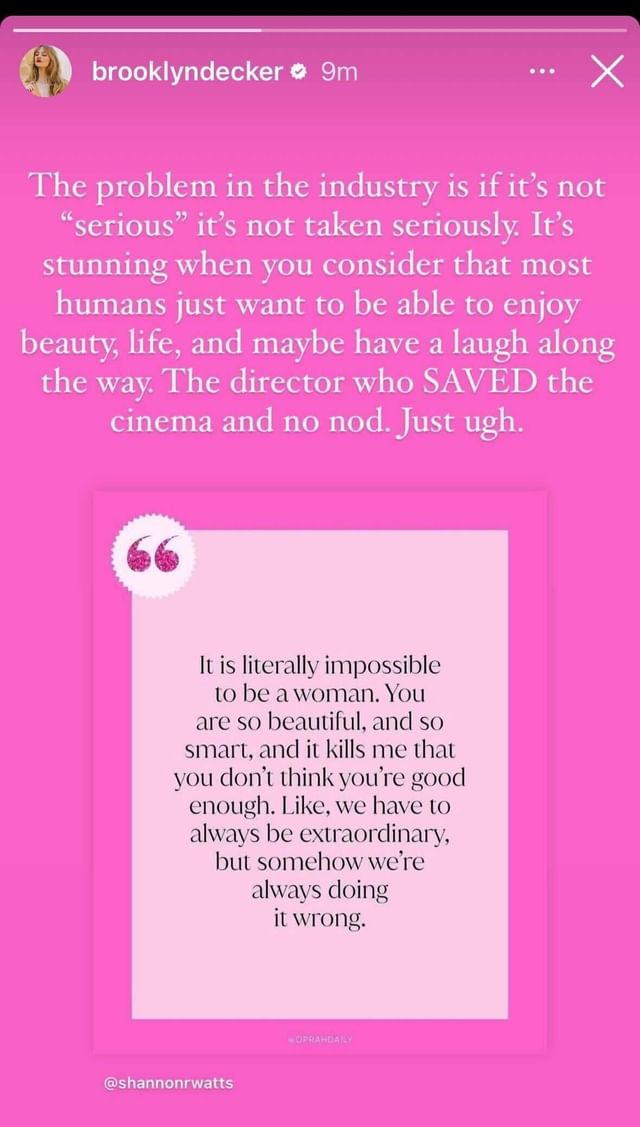 "Director who SAVED cinema and no nod" - Andy Roddick's wife Brooklyn Decker furious as Oscar ...