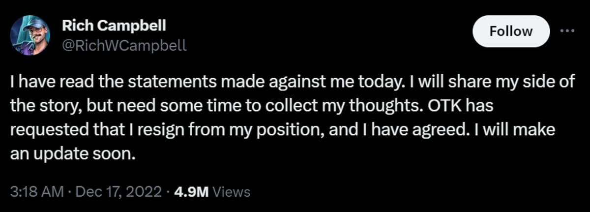 What happened with Rich Campbell? Twitch streamer's controversy explored