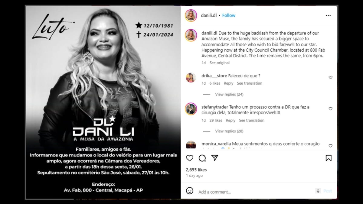 Who was Dani Li? Pop star dies at 42 while undergoing liposuction surgery
