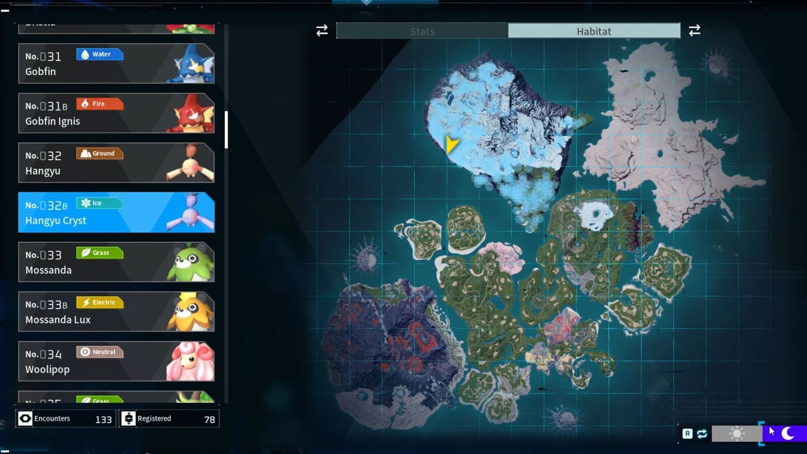 All night-exclusive Pals in Palworld