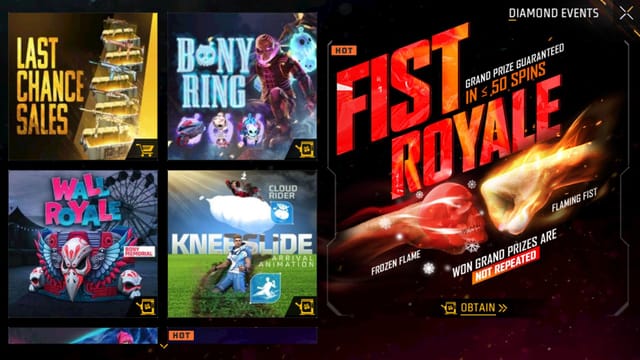 Free Fire Fist Royale event: Flaming Fist, Frozen Flame Fist and more ...