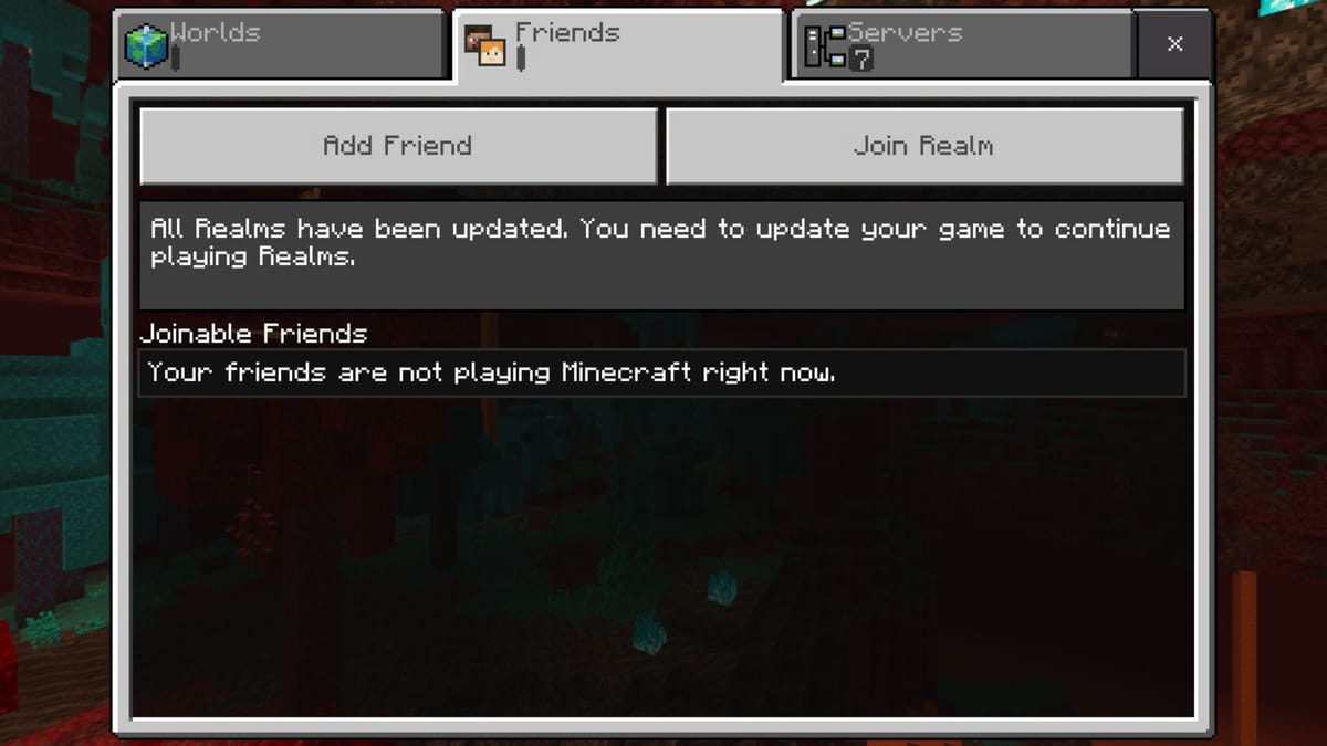 Minecraft "All realms have been updated" message: What does it mean?