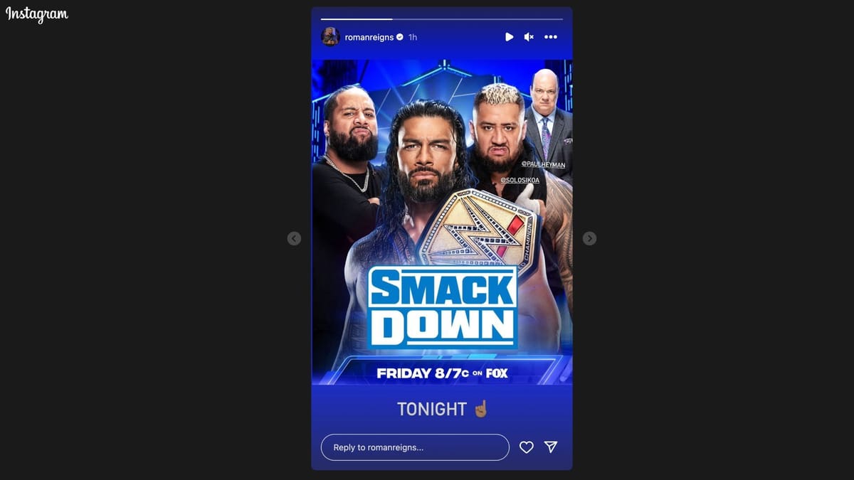 Roman Reigns sends a one-word message ahead of upcoming WWE SmackDown