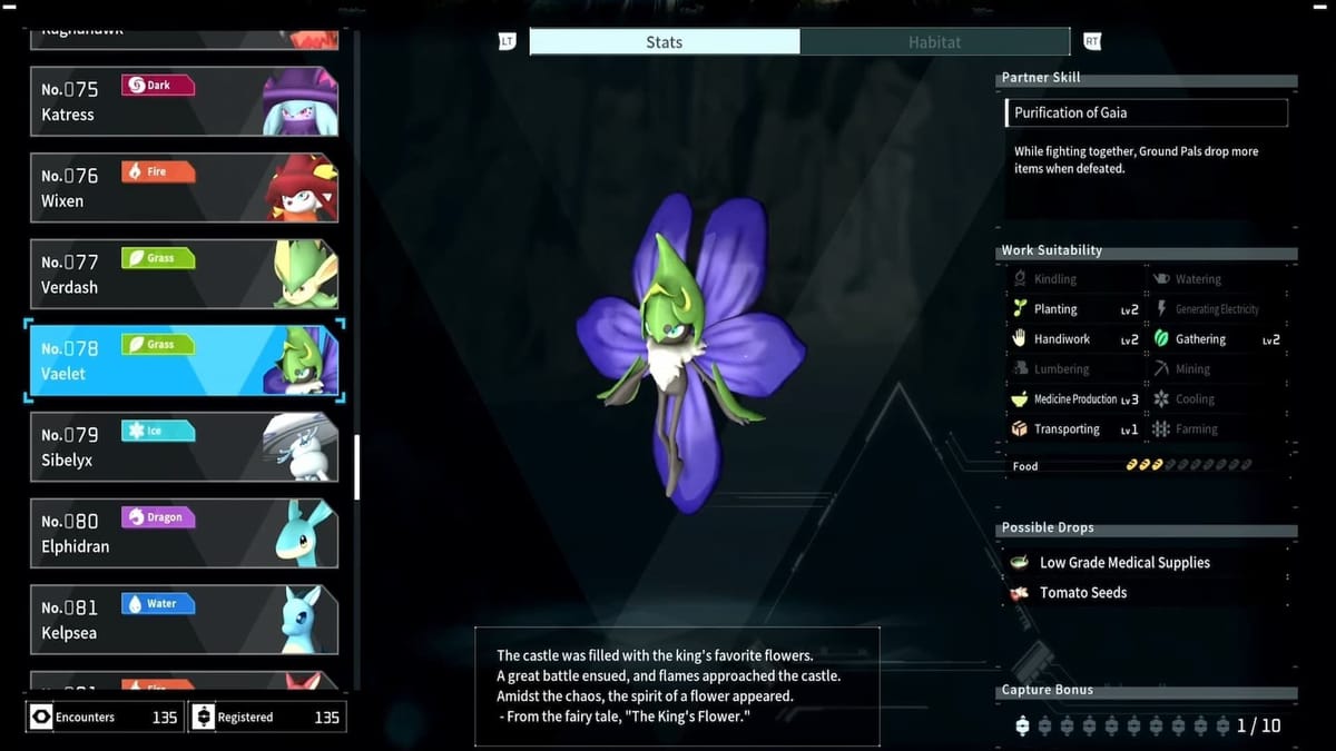 Where to find Vaelet in Palworld? Skills and item drops