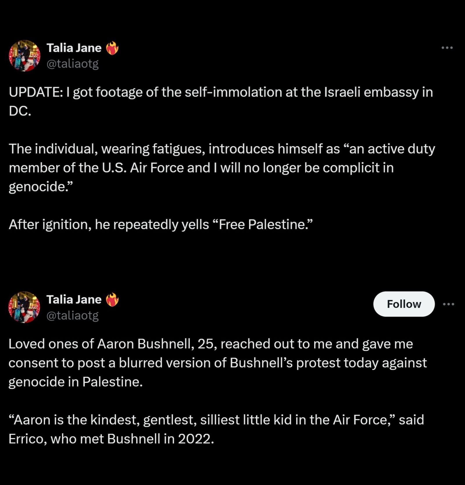 Who was Aaron Bushnell? US Air Force member's Twitch channel gets ...