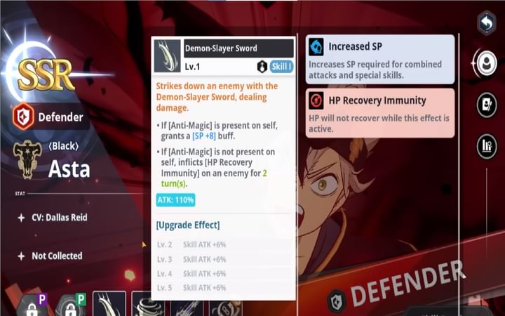 Black Asta build in Black Clover Mobile: Gear set, best upgrades, and more