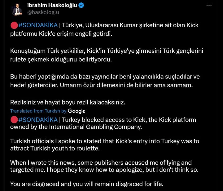 "Kick's entry into Turkey was to attract Turkish youth to roulette ...