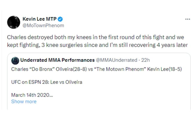 Charles Oliveira: “Destroyed both my knees in the first round” - Kevin ...