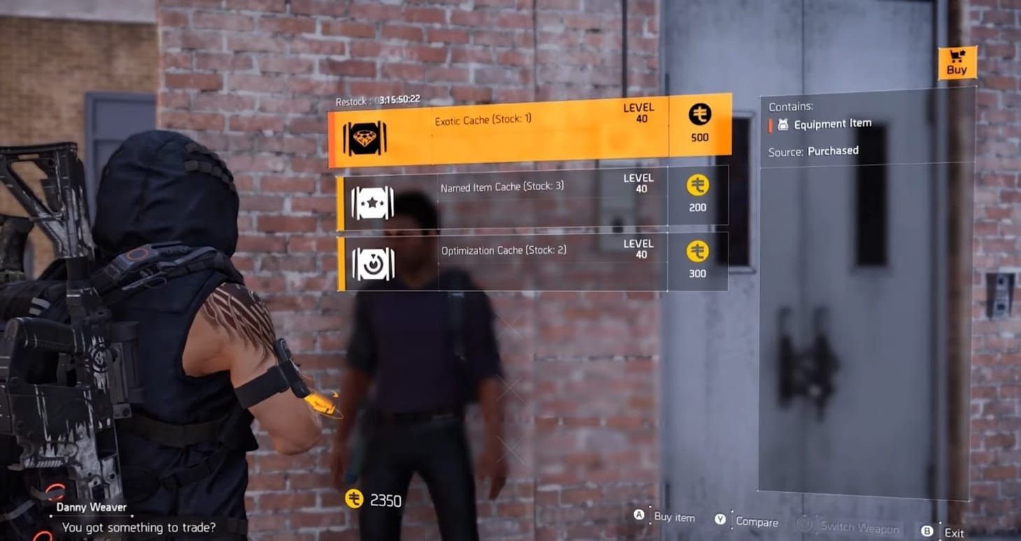 The Division 2 new Textile vendor guide: Danny Weaver location ...