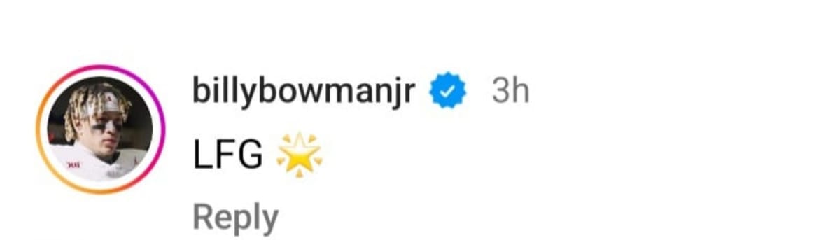 Billy Bowman Jr. hypes up GF Jayda Coleman as Oklahoma softball team ...