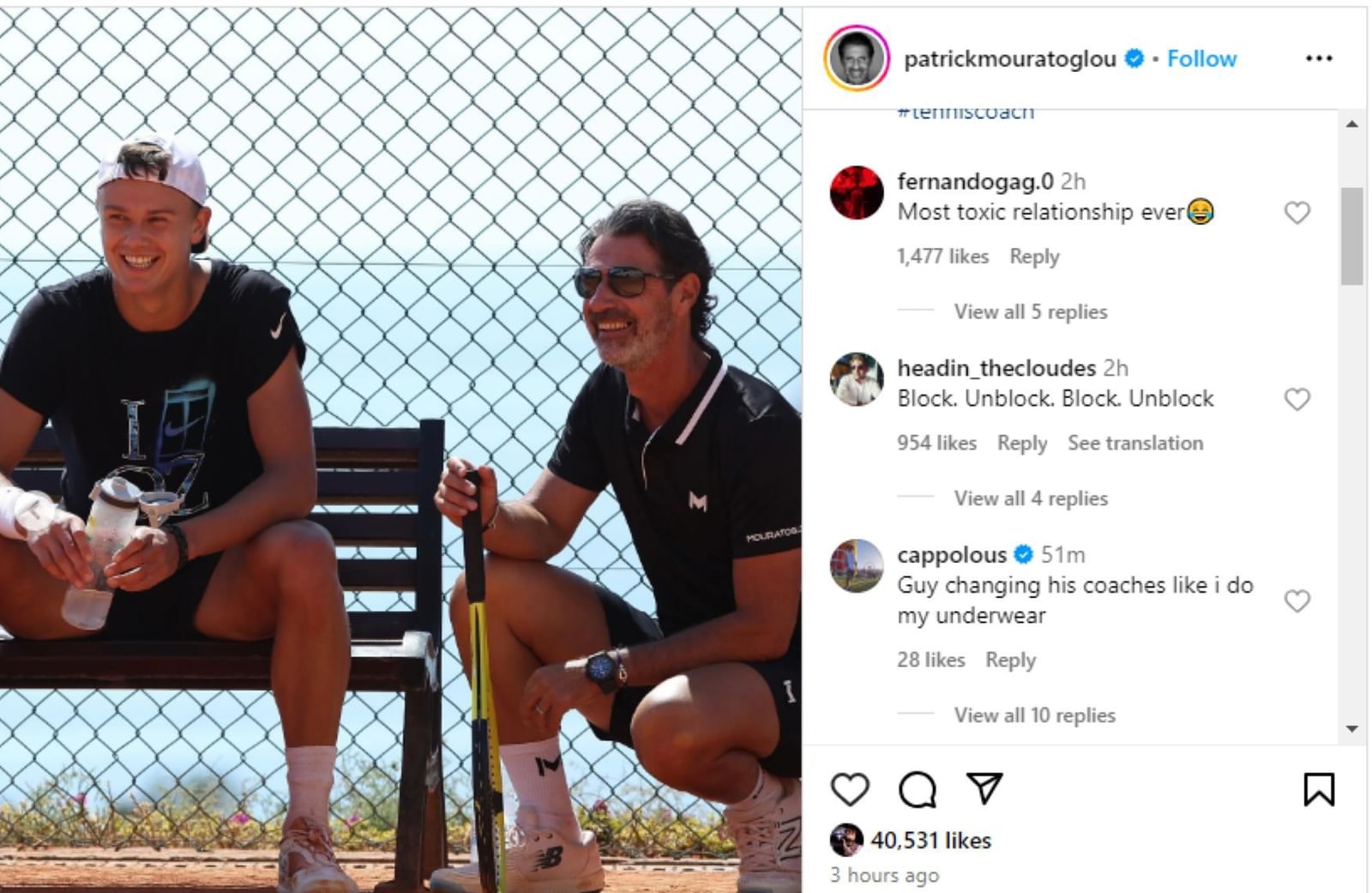 "Most toxic relationship ever"; "Dont eat or drink anything he gives you" - Holger Rune and ...