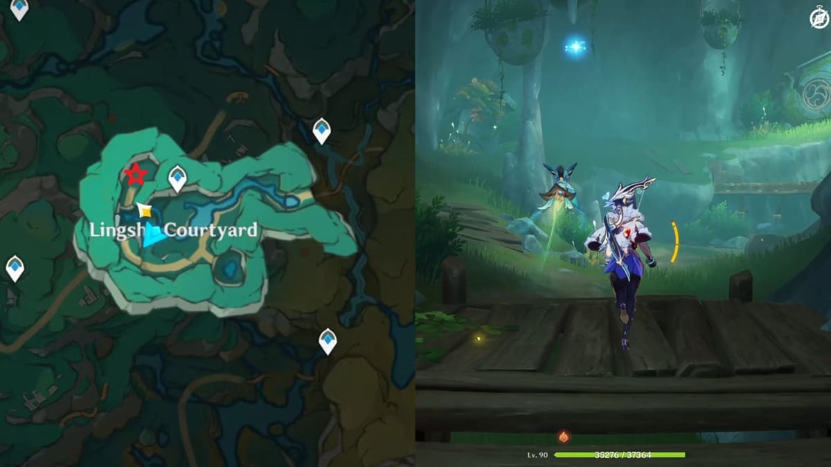 Lingshu Courtyard Spirit Carp locations in Genshin Impact