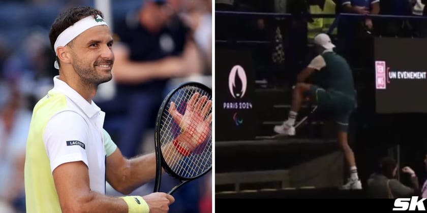 Watch: Grigor Dimitrov climbs into the stands to gift disabled fan his wrist band after R2 win ...
