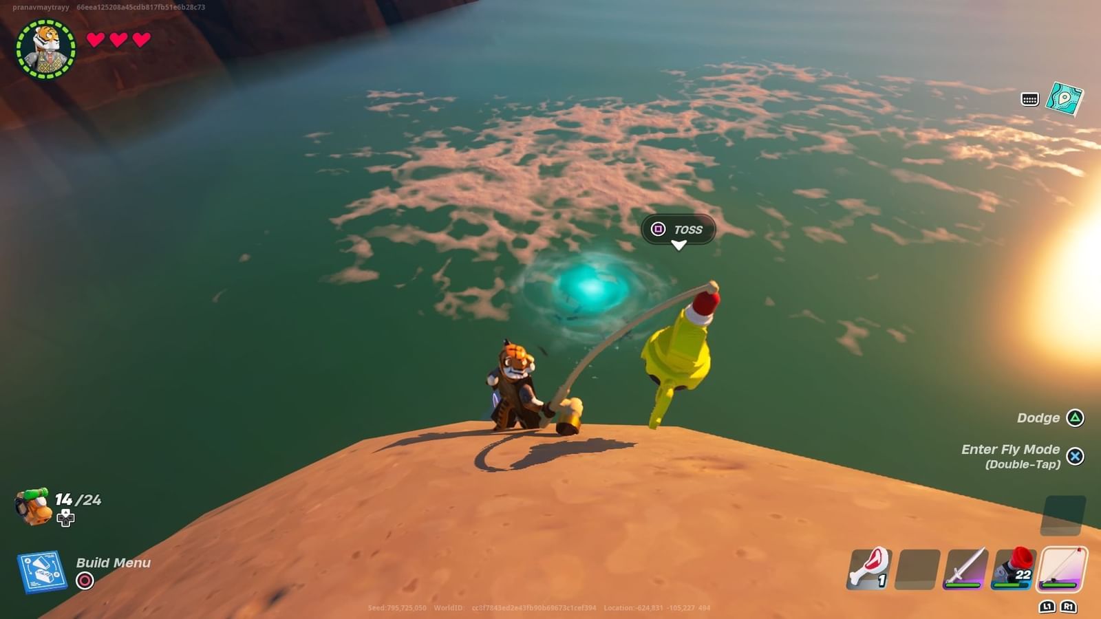 How to catch Yellow Slurpfish in LEGO Fortnite