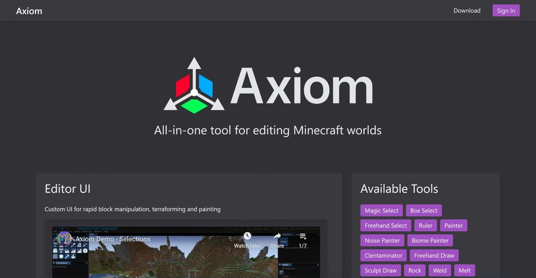 How to download and use Minecraft Axiom mod