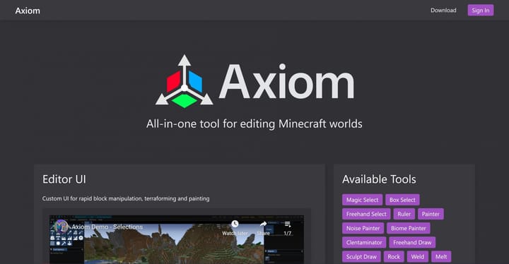 How to download and use Minecraft Axiom mod