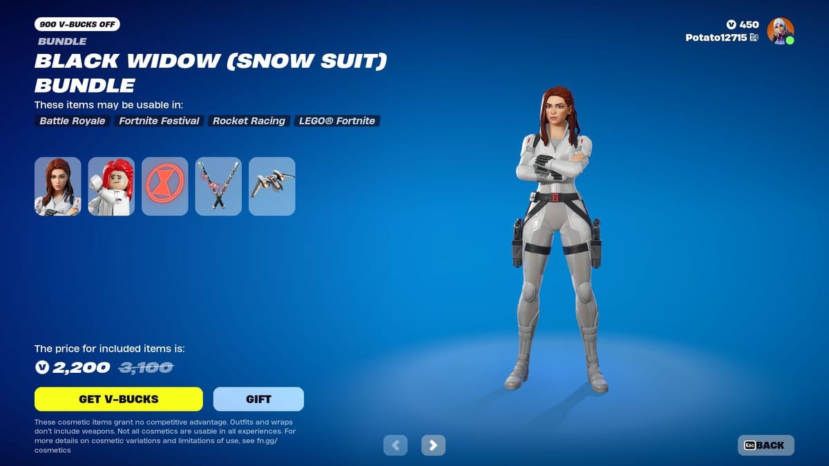 How to get Black Widow (Snow Suit) Skin in Fortnite