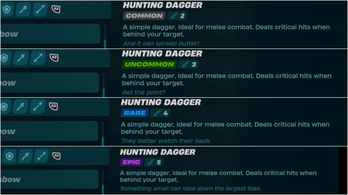 How to make Hunting Dagger in LEGO Fortnite