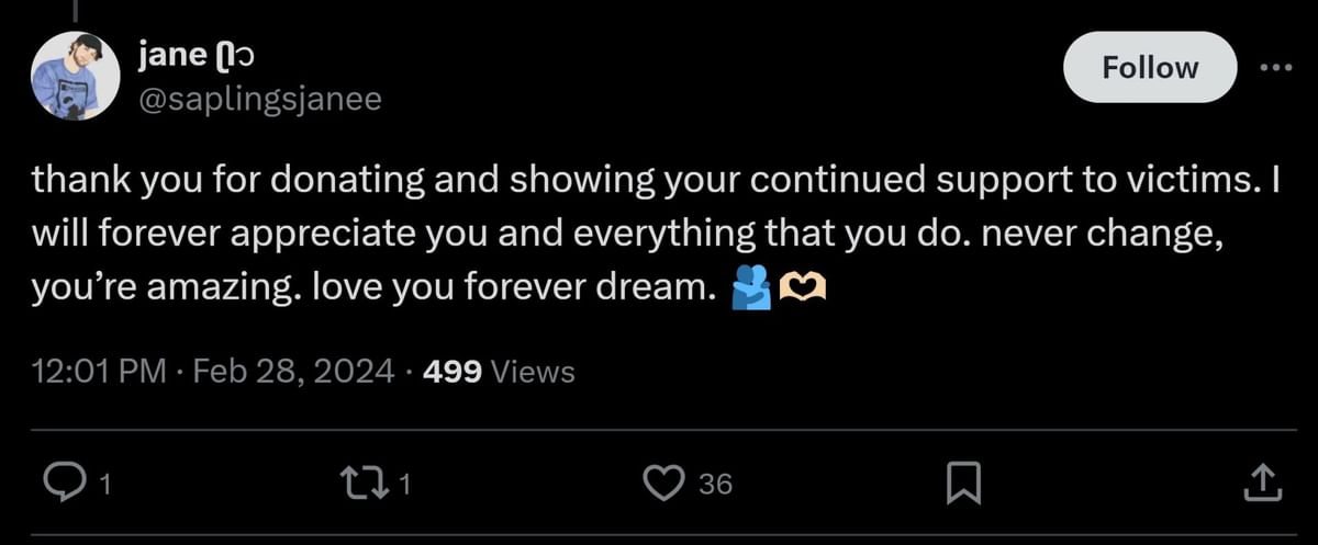 "I will forever appreciate you" - Fans react as Dream reveals donating ...