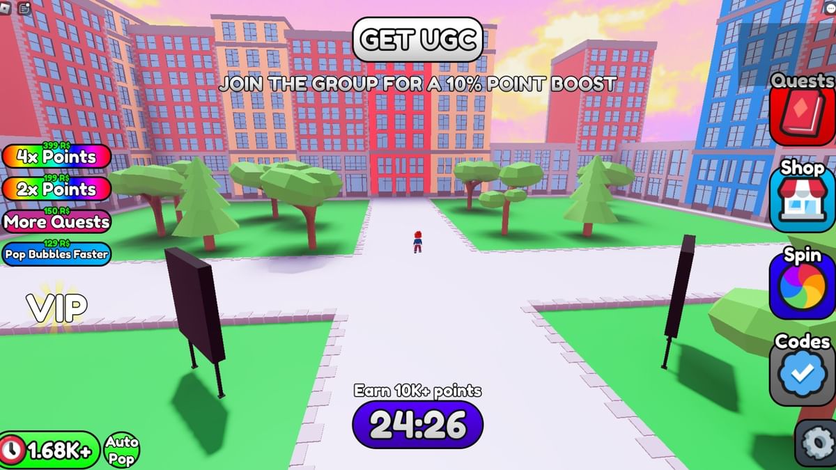 Pop Bubbles for UGC codes (2024)