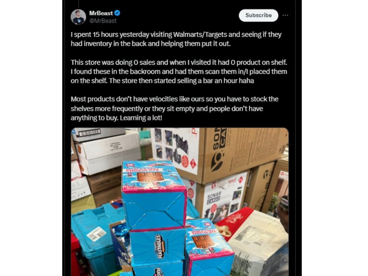 "I placed them on the shelf" - MrBeast explains why a shopping store ...