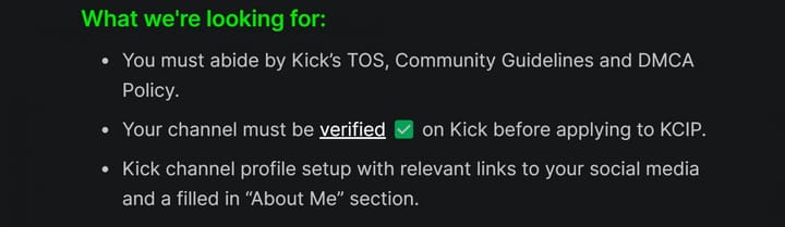 What are the minimum requirements and eligibility criteria for Kick ...