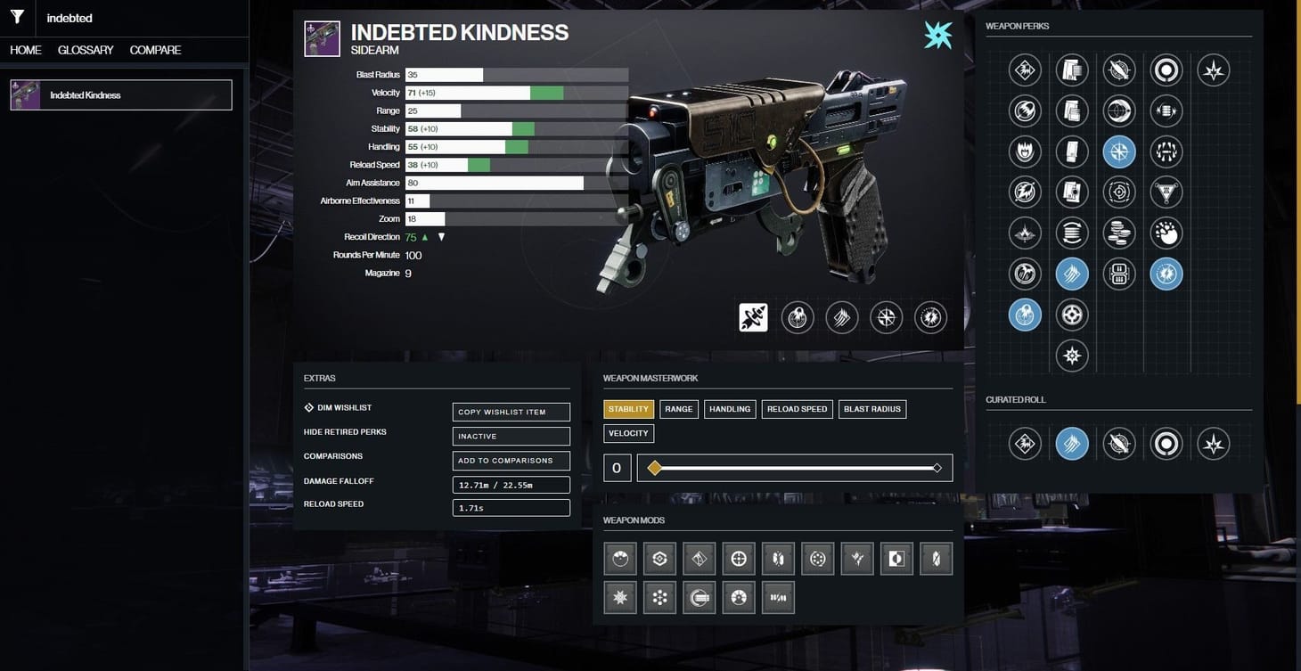 Destiny 2 Indebted Kindness god rolls, drop locations, and more