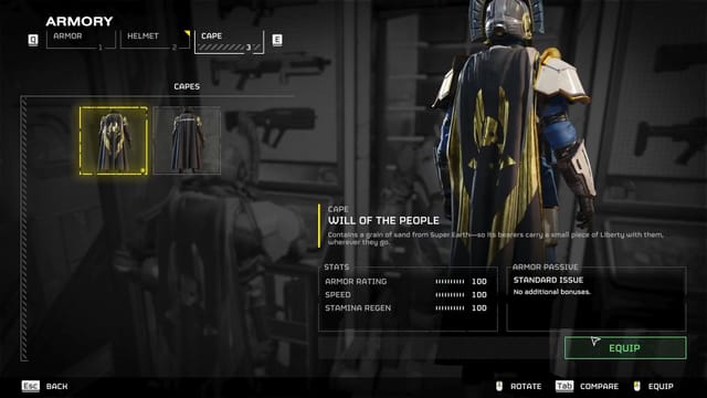 How to change Cape in Helldivers 2