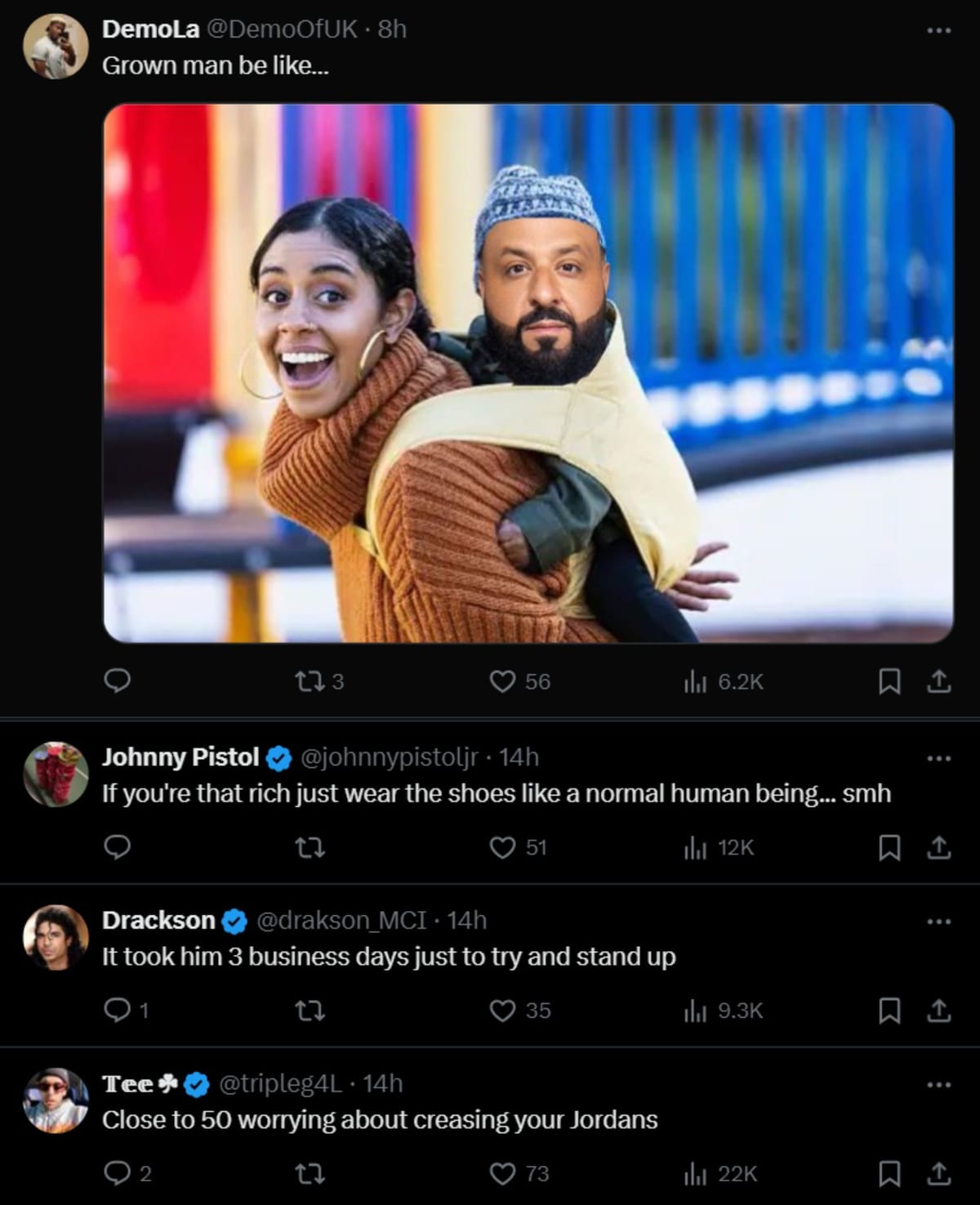 "This is so corny on so many levels": DJ Khaled being carried by his ...