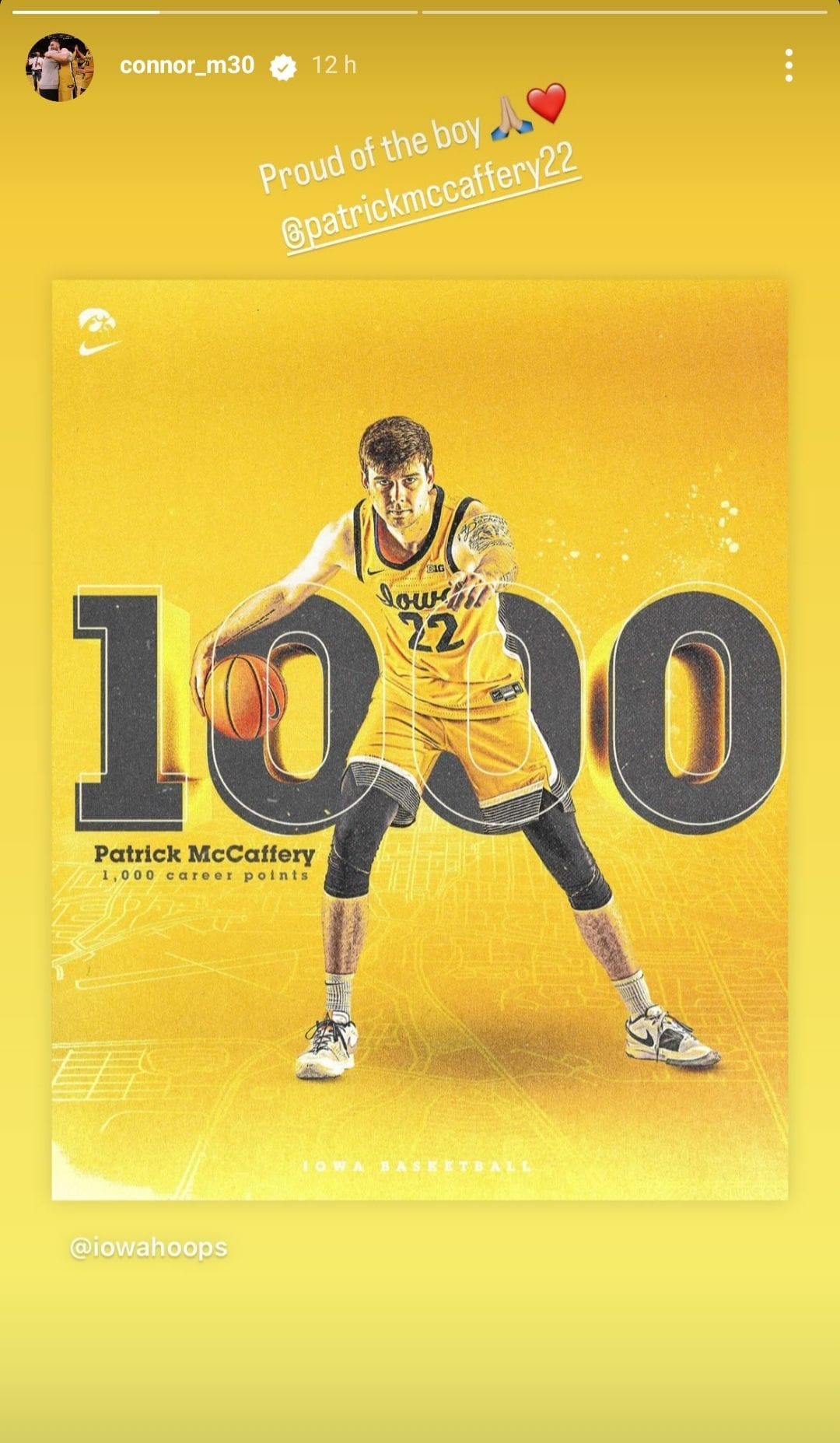 Caitlin Clark's BF Connor McCaffery hypes up brother Patrick McCaffery ...