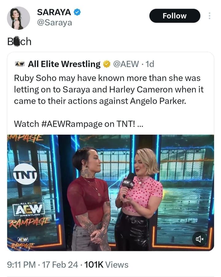 "Bi*ch" - Saraya reacts as her relationship with former WWE star gets worse