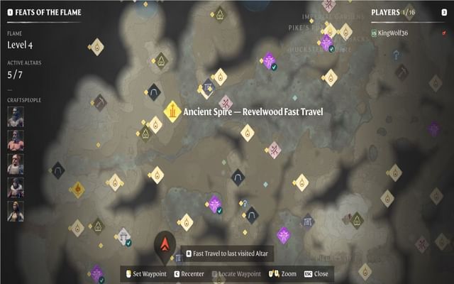 All Enshrouded Ancient Spires fast travel locations