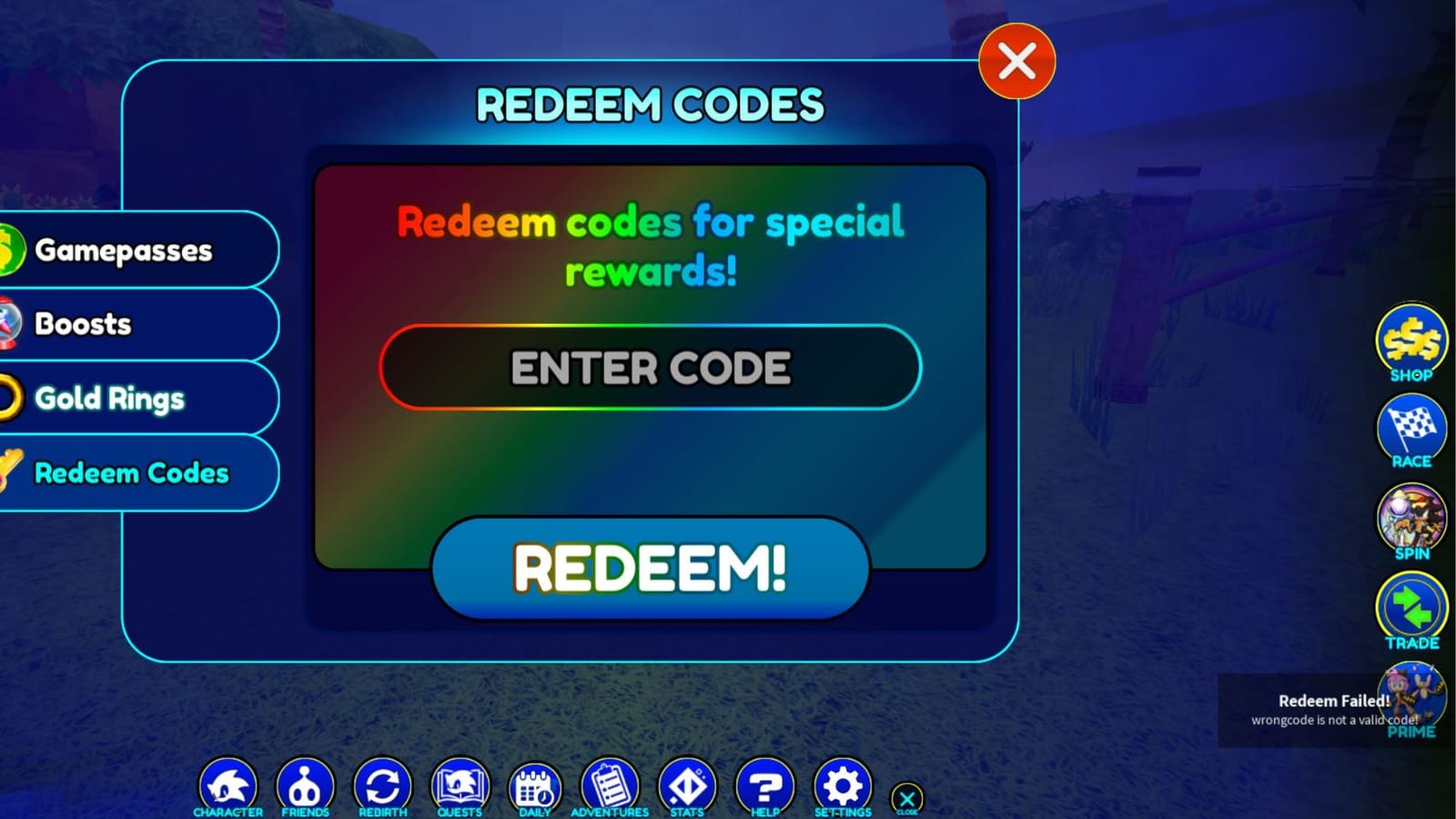 Sonic Speed Simulator codes (August 2025)