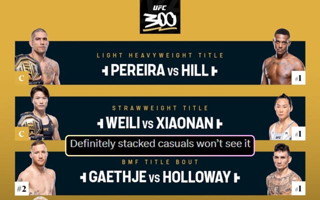 UFC 300 fight card: “It has the record for most ranked fighters ever on ...