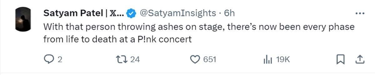 "There's now been every phase": Internet reacts as Pink stops concert ...