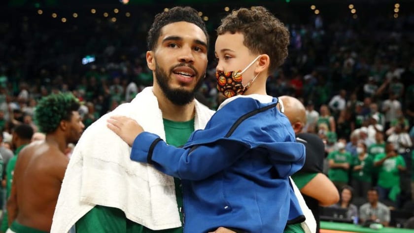 Watch: Jayson Tatum's son Deuce Tatum gets mercilessly swatted by Sam ...