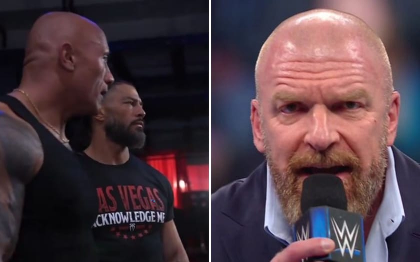 Triple H sends a brutal message to The Rock and Roman Reigns on SmackDown following WrestleMania ...
