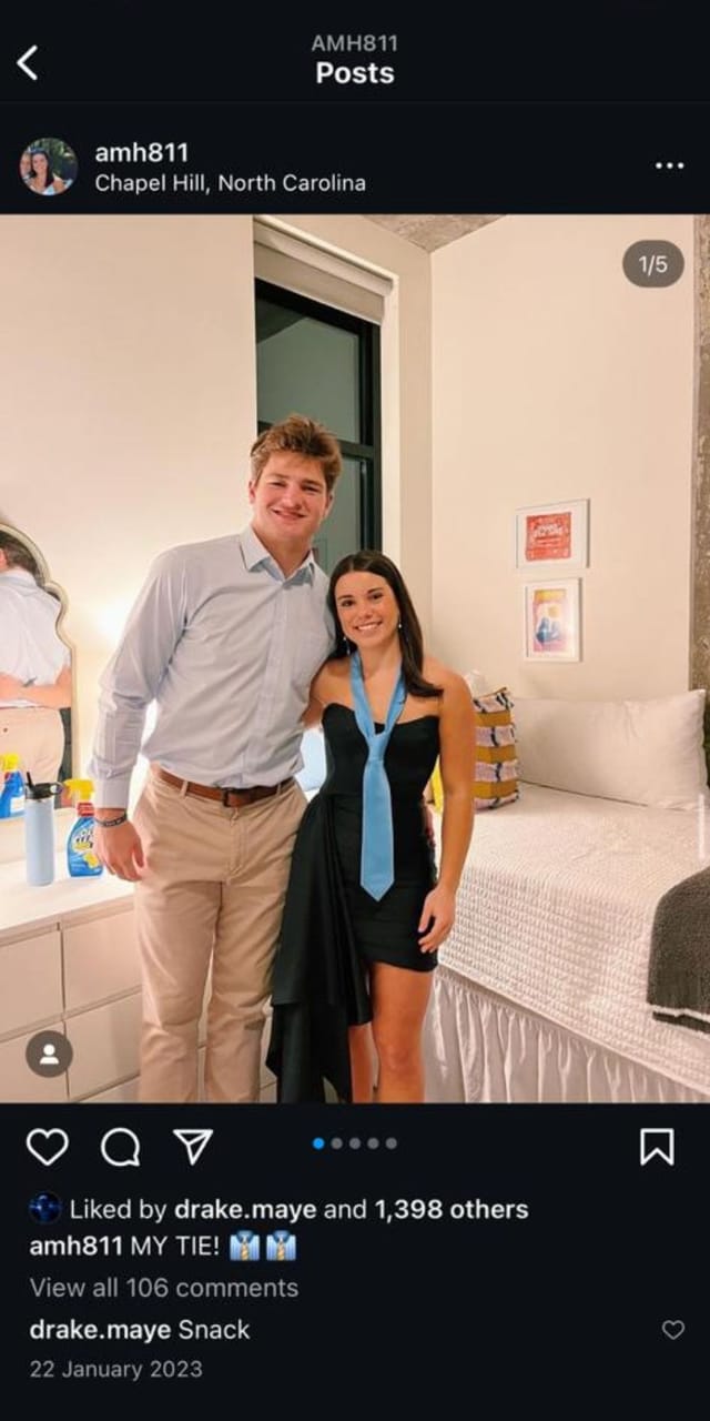 5 times Drake Maye and GF Ann Michael set couple goals among CFB fans ...