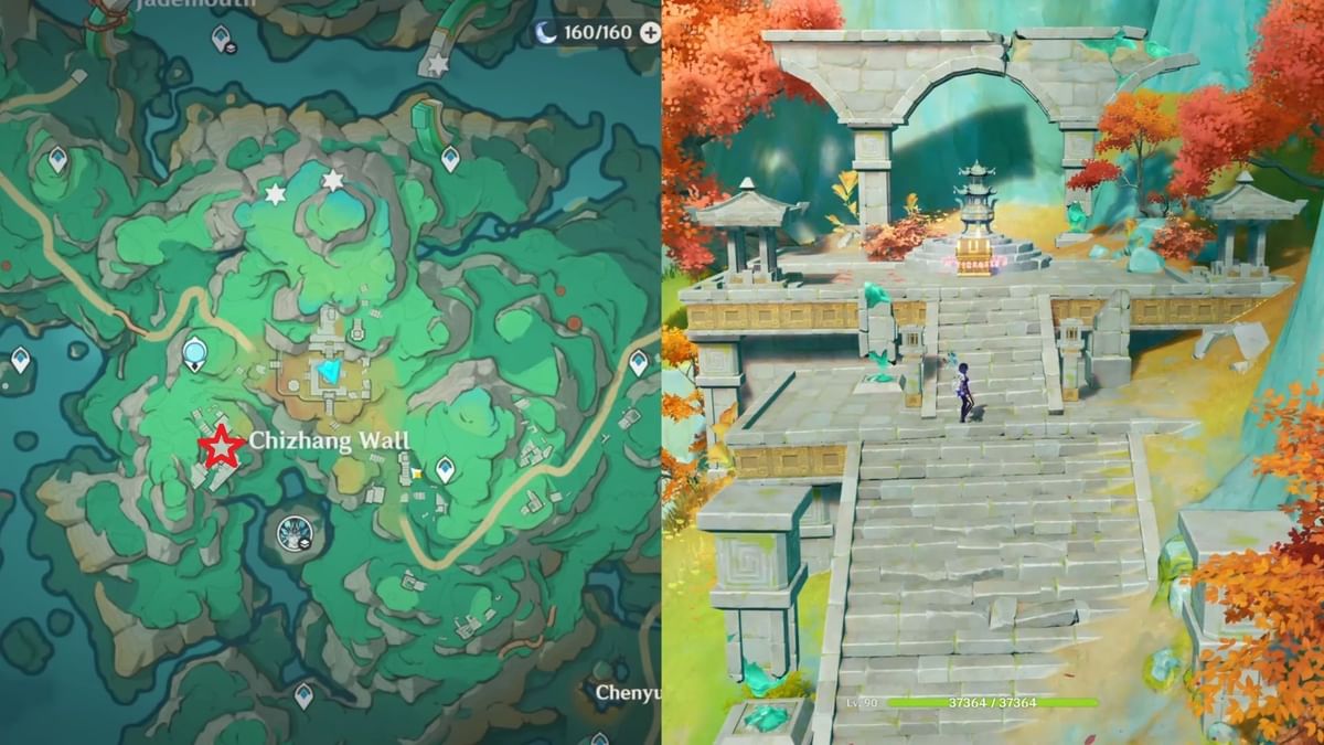 Genshin Impact Ancient Jade Pendant Puzzle and Jade Fragment locations