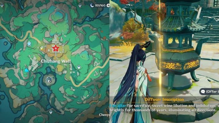 Genshin Impact Ancient Jade Pendant Puzzle and Jade Fragment locations