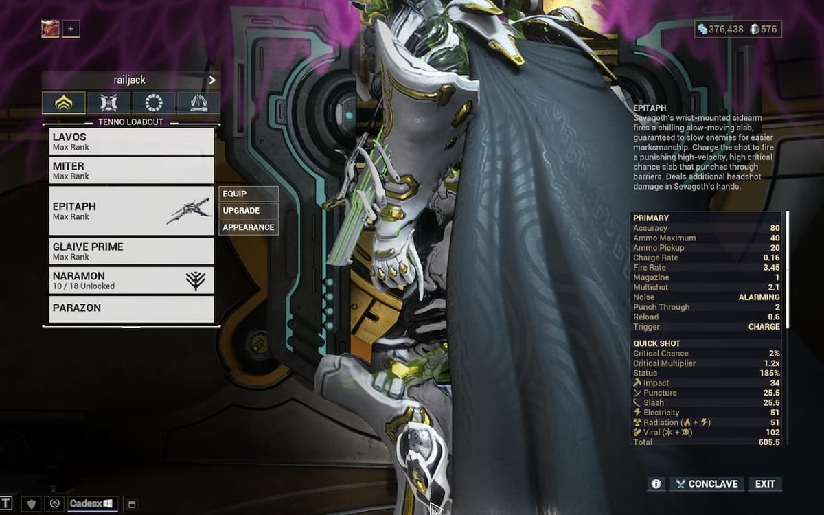 Best weapons in Warframe for each Mastery Rank