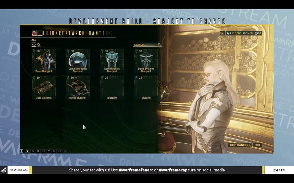 How to get Dante in Warframe